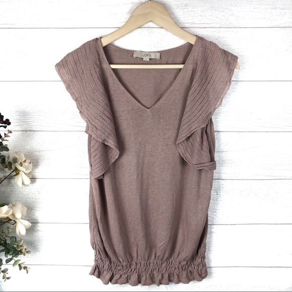 LOFT | Tops | Loft Ann Taylor Lavander Ruffled Knit Top | Poshmark